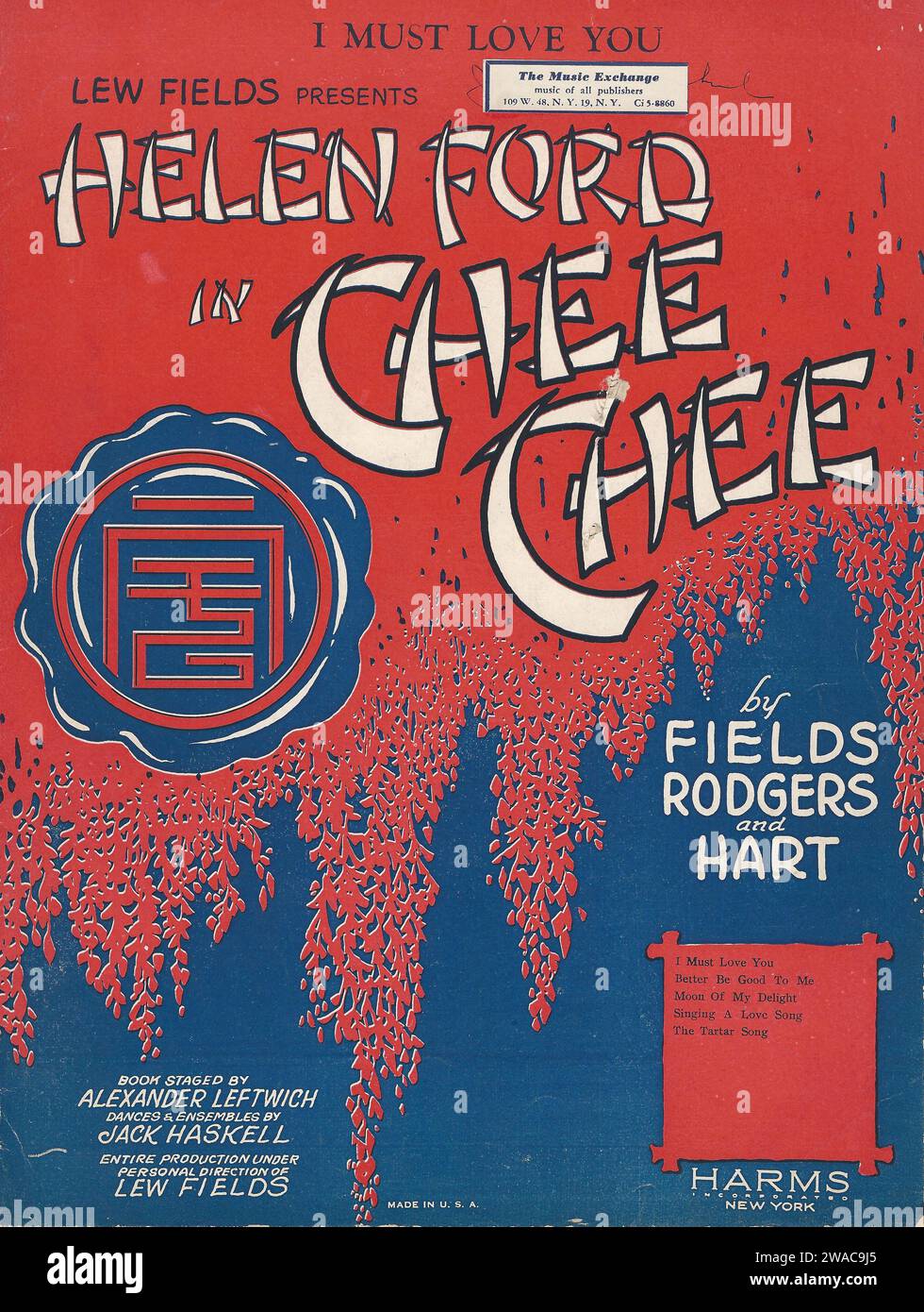 "Chee Chee" Rodgers & Hart 1928 Musical Sheet Music Cover Stock Photo ...