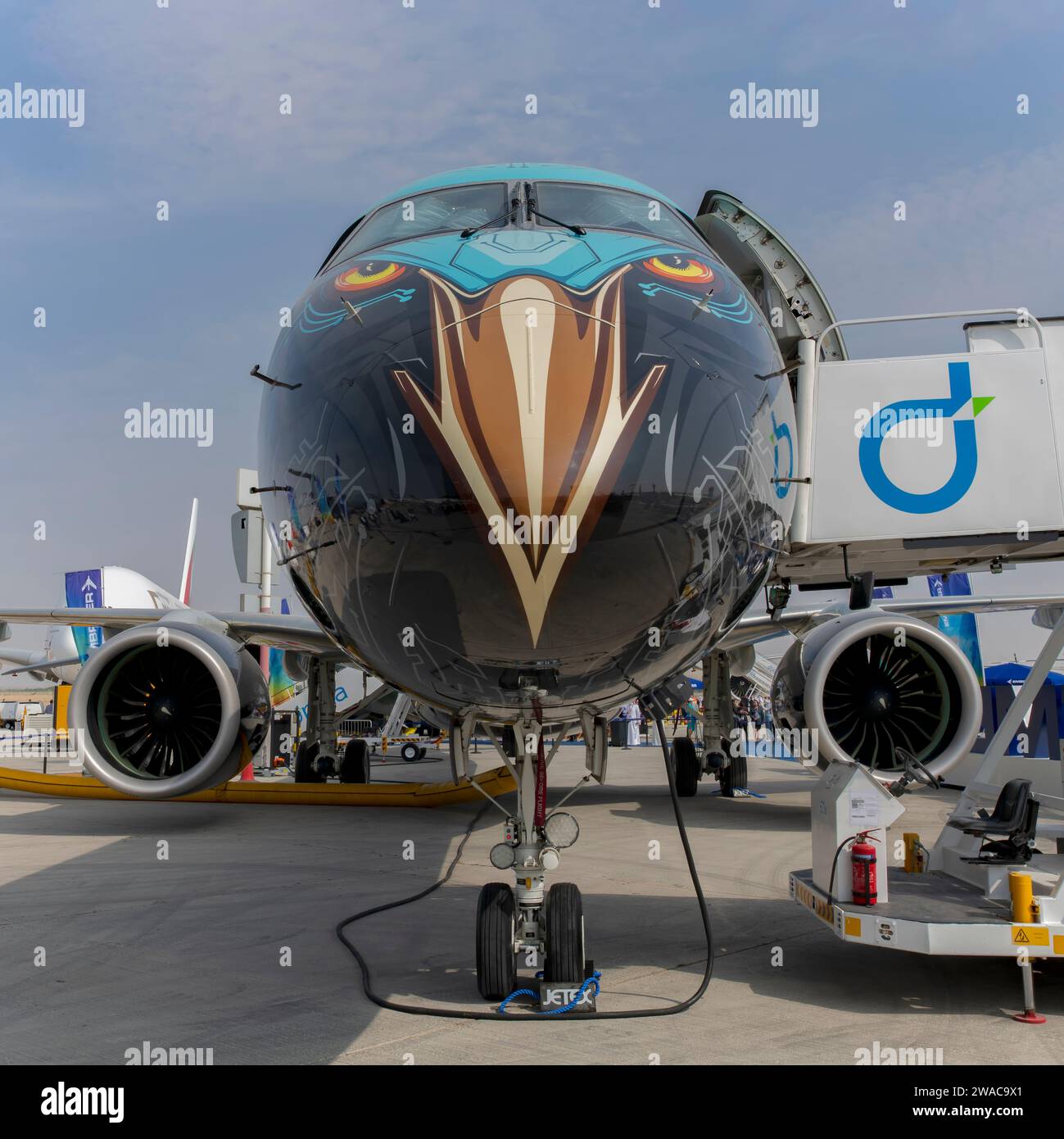 Embraer E195-E2 at Dubai Air Show 2023 in Dubai, UAE Stock Photo - Alamy