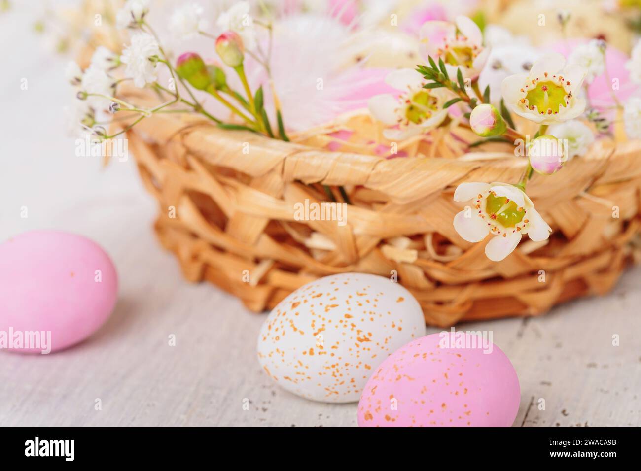 Easter candy chocolate eggs and almond sweets Stock Photo - Alamy