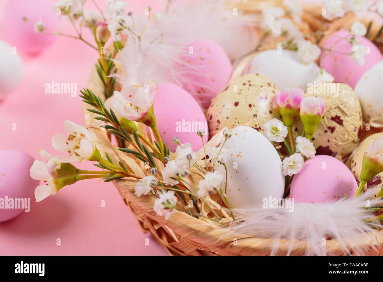 Easter candy chocolate eggs and almond sweets Stock Photo - Alamy