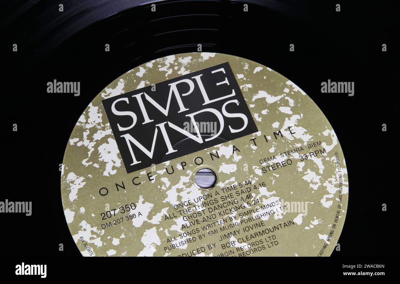 Viersen, Germany - May 9. 2023: Closeup of Simple Minds band vinyl ...