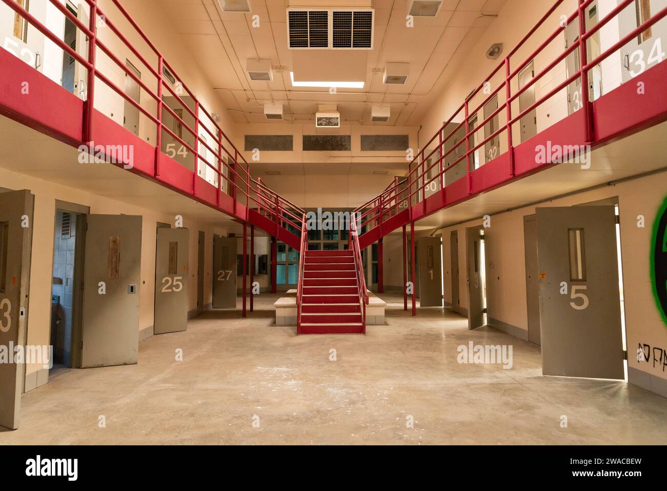 Interior of abandoned prison in Illinois, USA Stock Photo - Alamy
