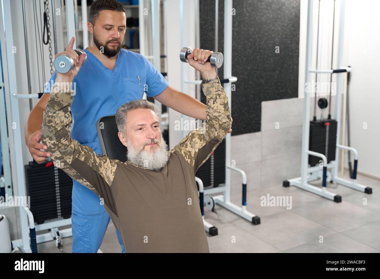 Man is recovering his health in a rehabilitation center Stock Photo - Alamy
