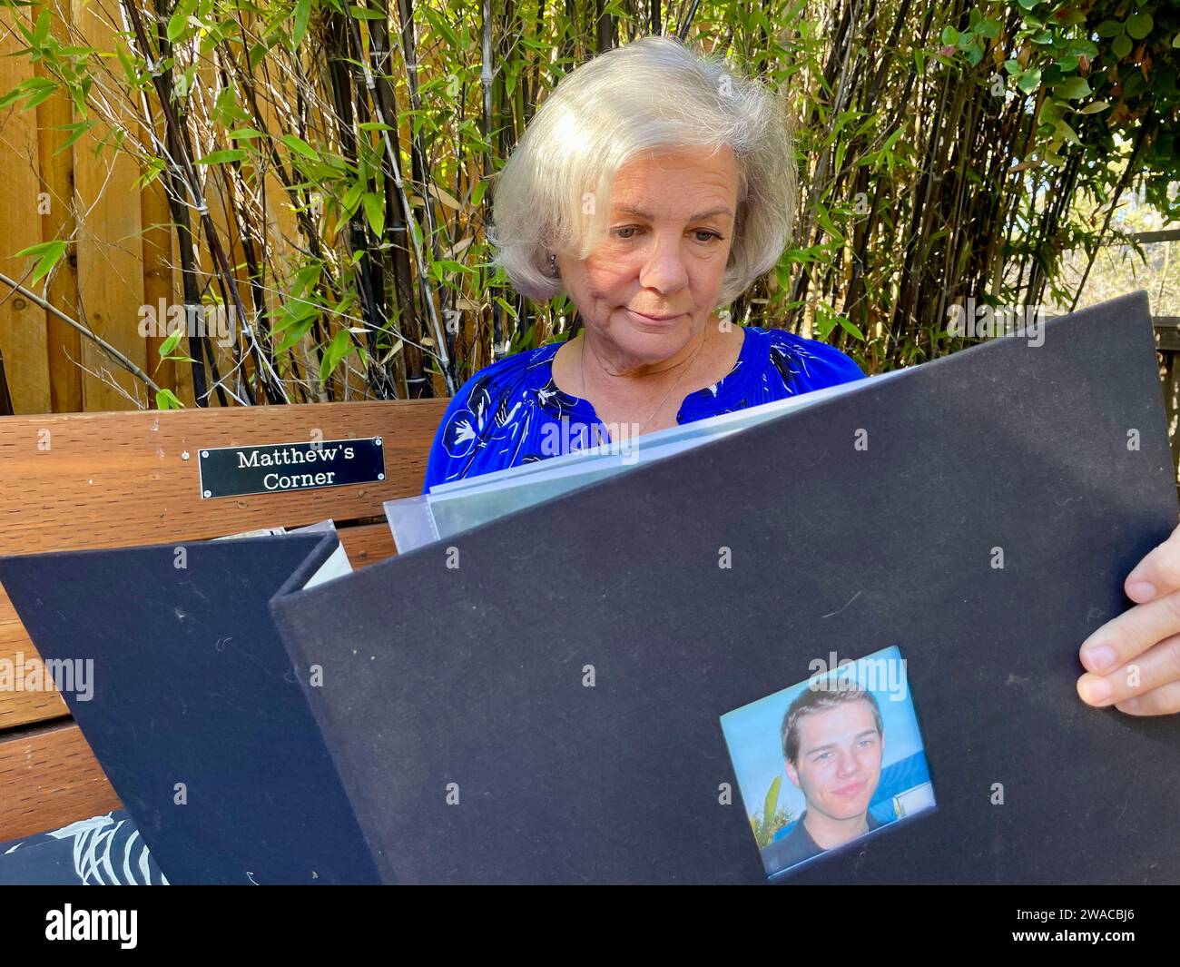 Dayna Witmer, looks over photos of her son Matthew at her home in ...