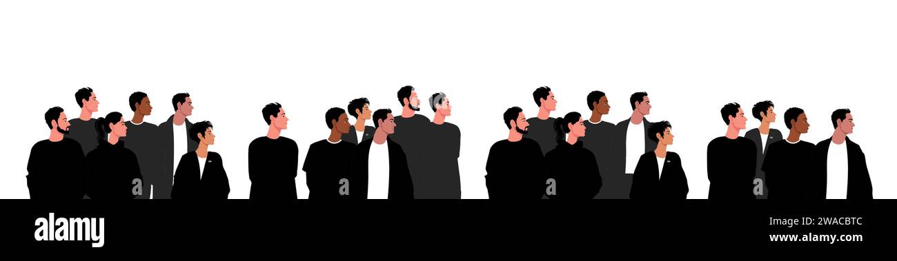 Group of diverse people. Crowd of friendly people. Different people ...