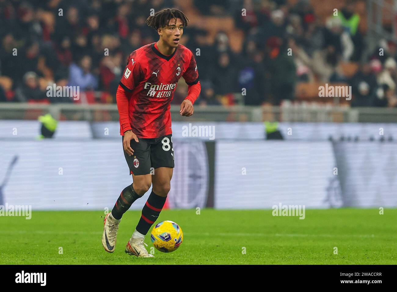 Kevin Zeroli of AC Milan seen in action during Coppa Italia 2023/24 ...