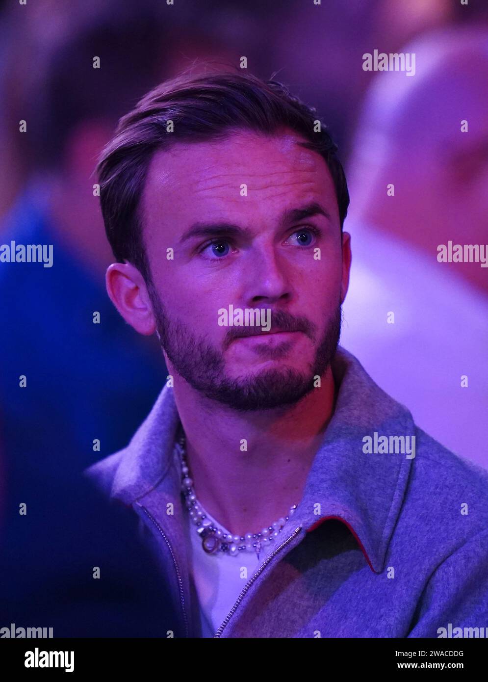 James Maddison looks on during the final of the Paddy Power World Darts ...