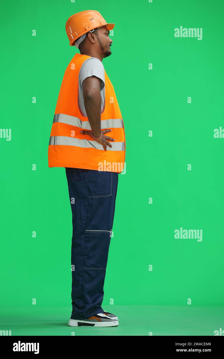 Construction worker profile isolated hi-res stock photography and ...