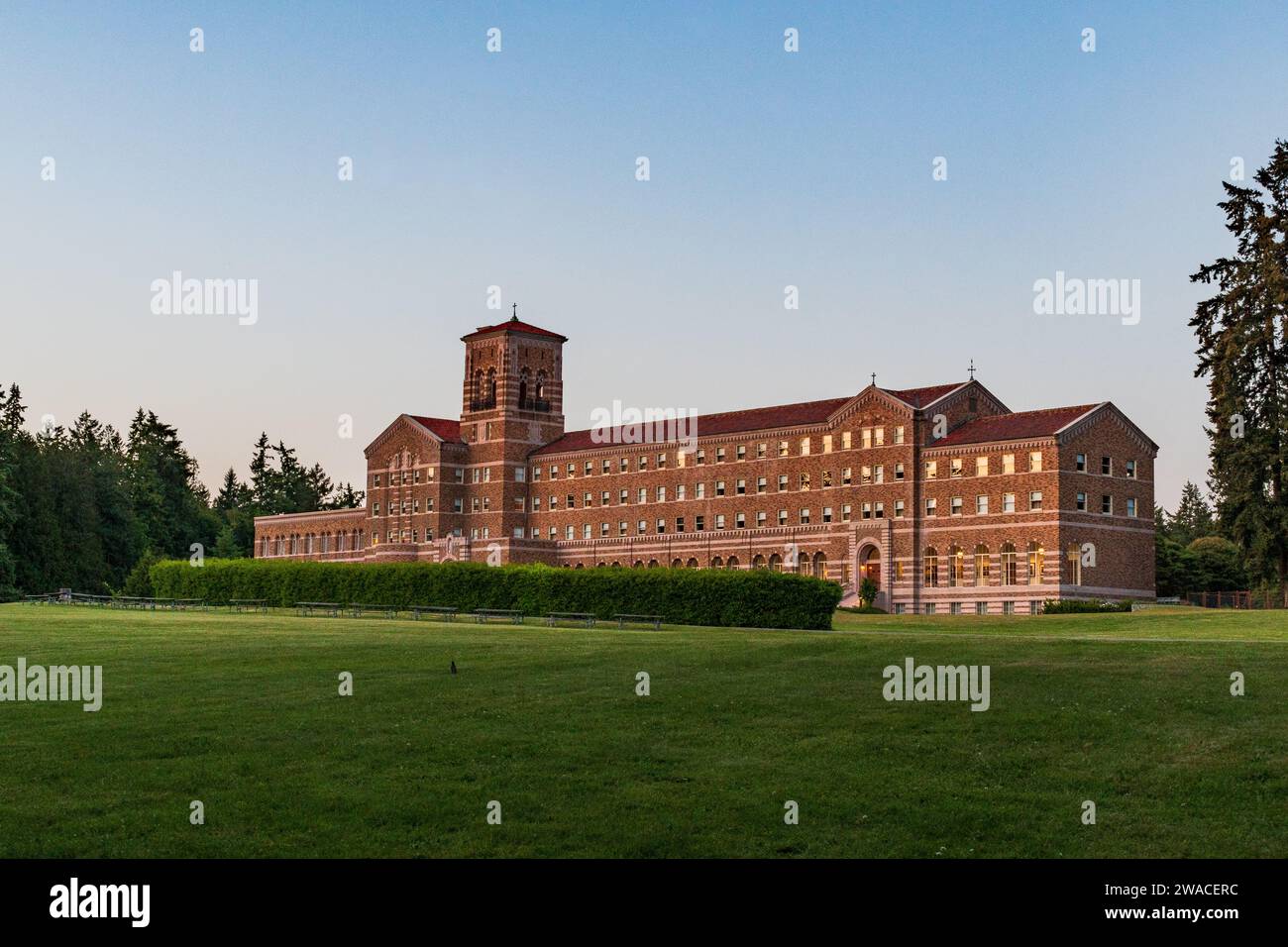 Kirkland, WA USA - 2023 JUN 02: The Lodge at Saint Edwards State Park ...