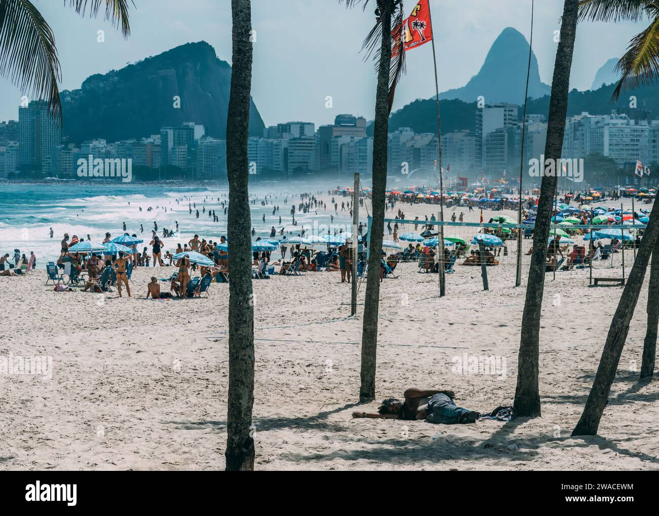 Rio de Janeiro, Brazil - January 3, 2024: Homeless man sleeping rough ...