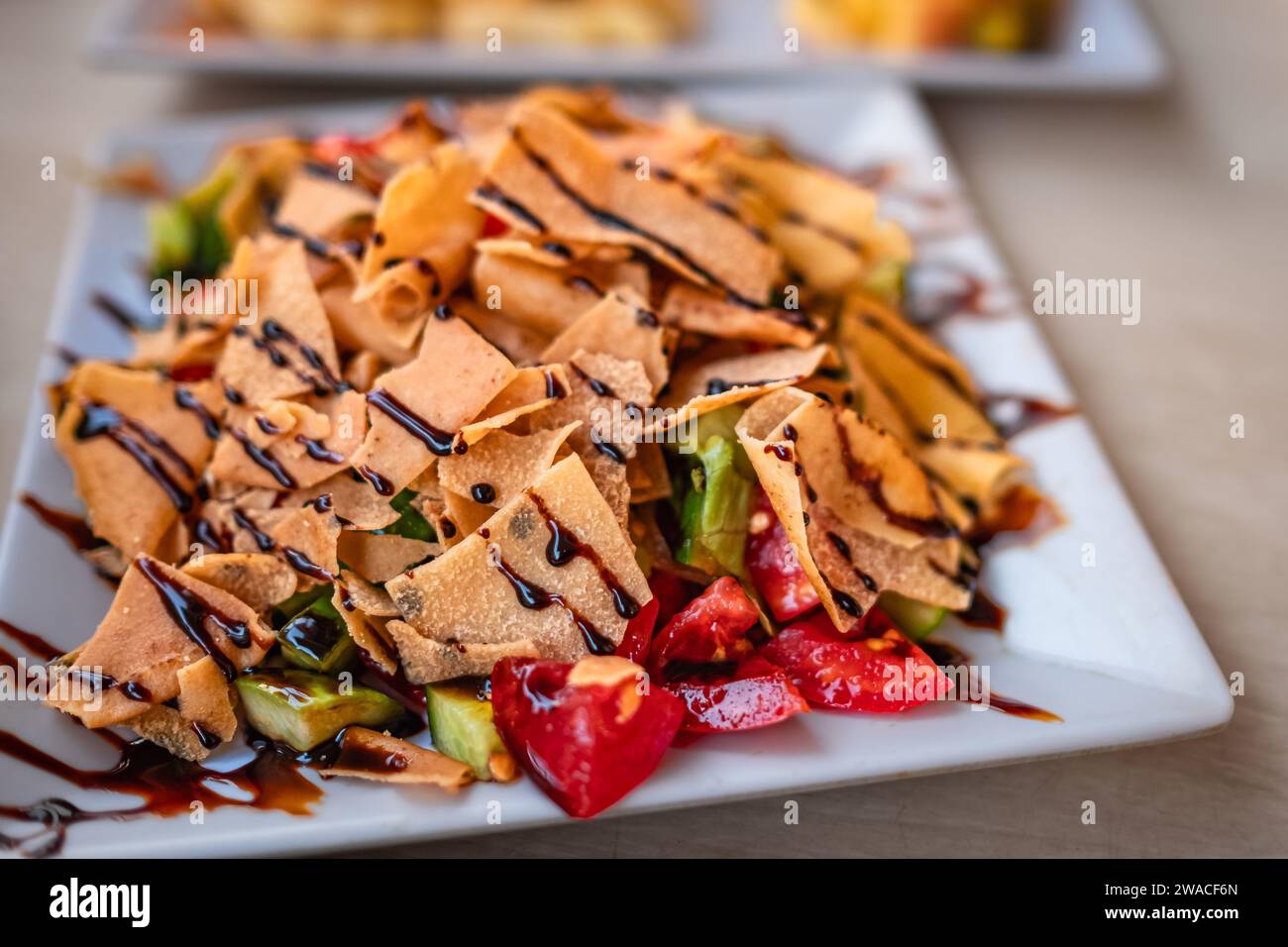 Fattoush Salad, Egyptian and Lebanese style Salad. Traditional Arabic ...
