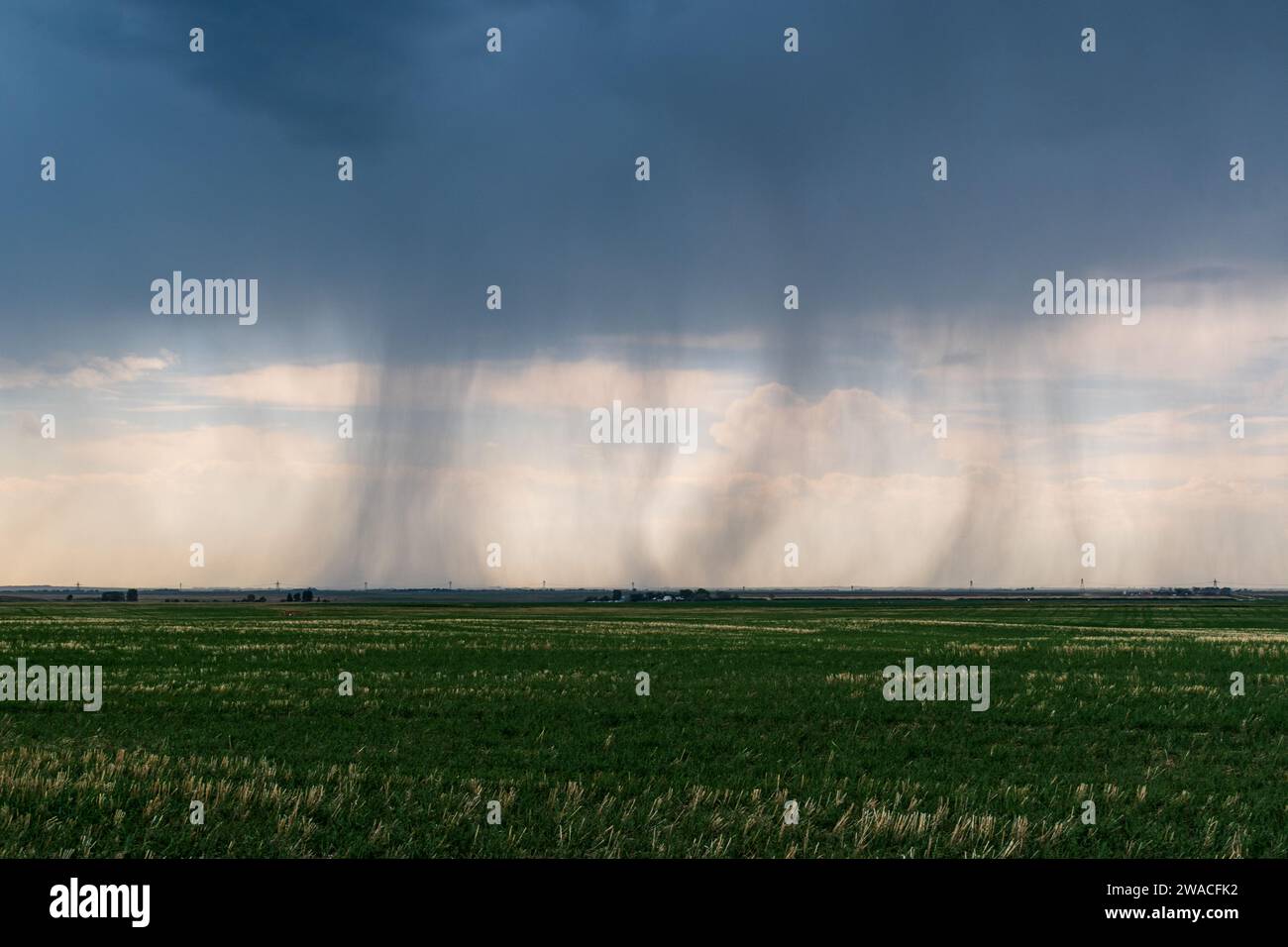 Rain Storm Clouds Stunning Landscape Over Prairie, Alberta Canada Stock ...