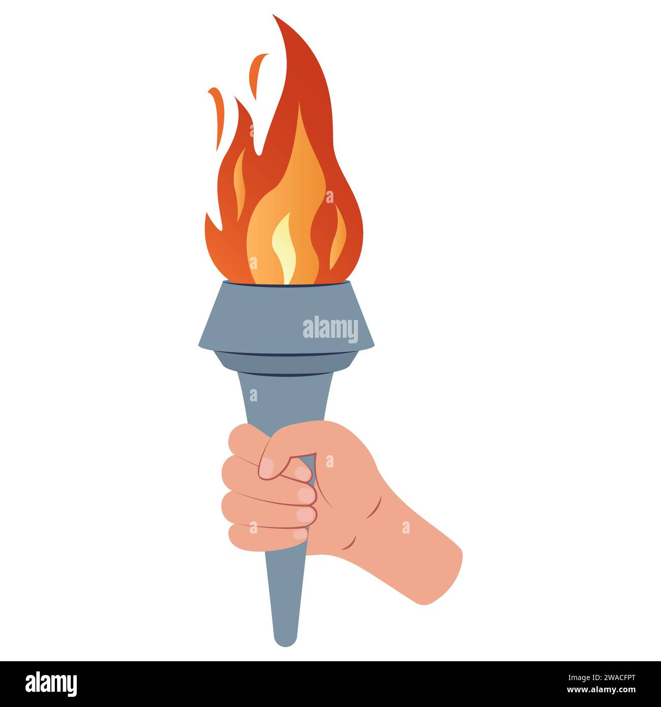 Hand holding a burning torch Stock Vector Images - Alamy