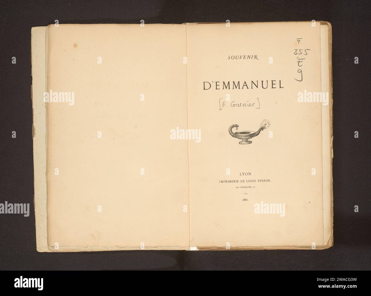 Souvenir of Emmanuel, Louis Perrin, 1861 book Lyon paper. photographic ...