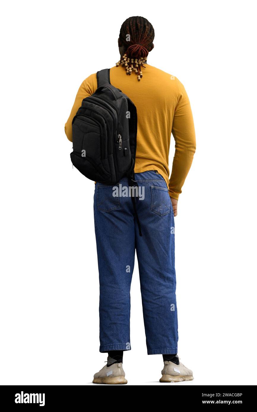 Person backpack back view isolated Cut Out Stock Images & Pictures - Alamy