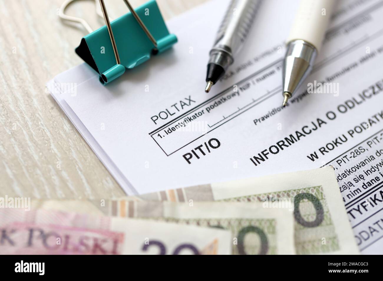 Information about deductions from income and tax, PIT-O form on ...