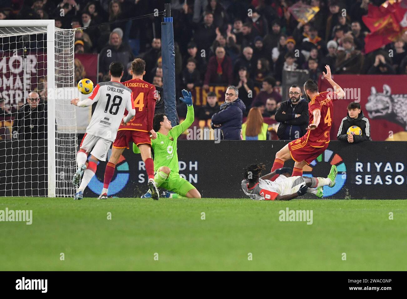 Rome, Italy. 03rd Jan, 2024. Frank Tsadjout of US Cremonese scores the ...