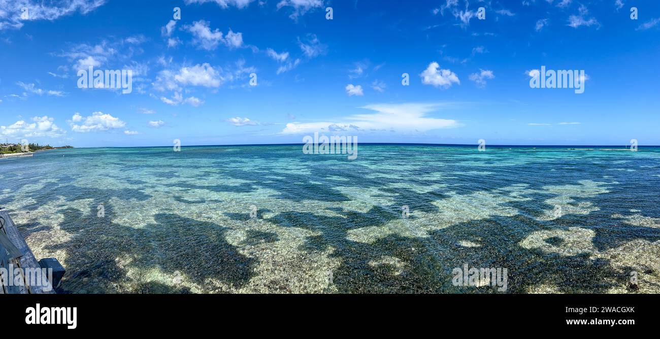 The reef off of the north side of Cayman Islands on a beautiful sunny ...