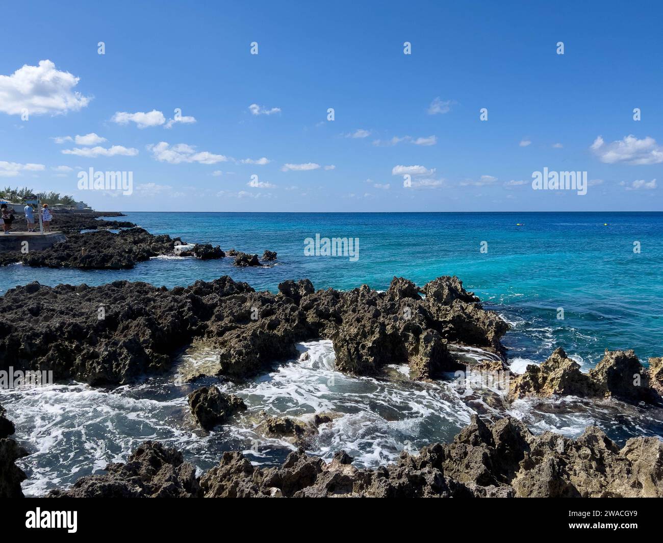 Georgetown, Cayman Islands - January 25, 2023: The clear blue ocean off ...