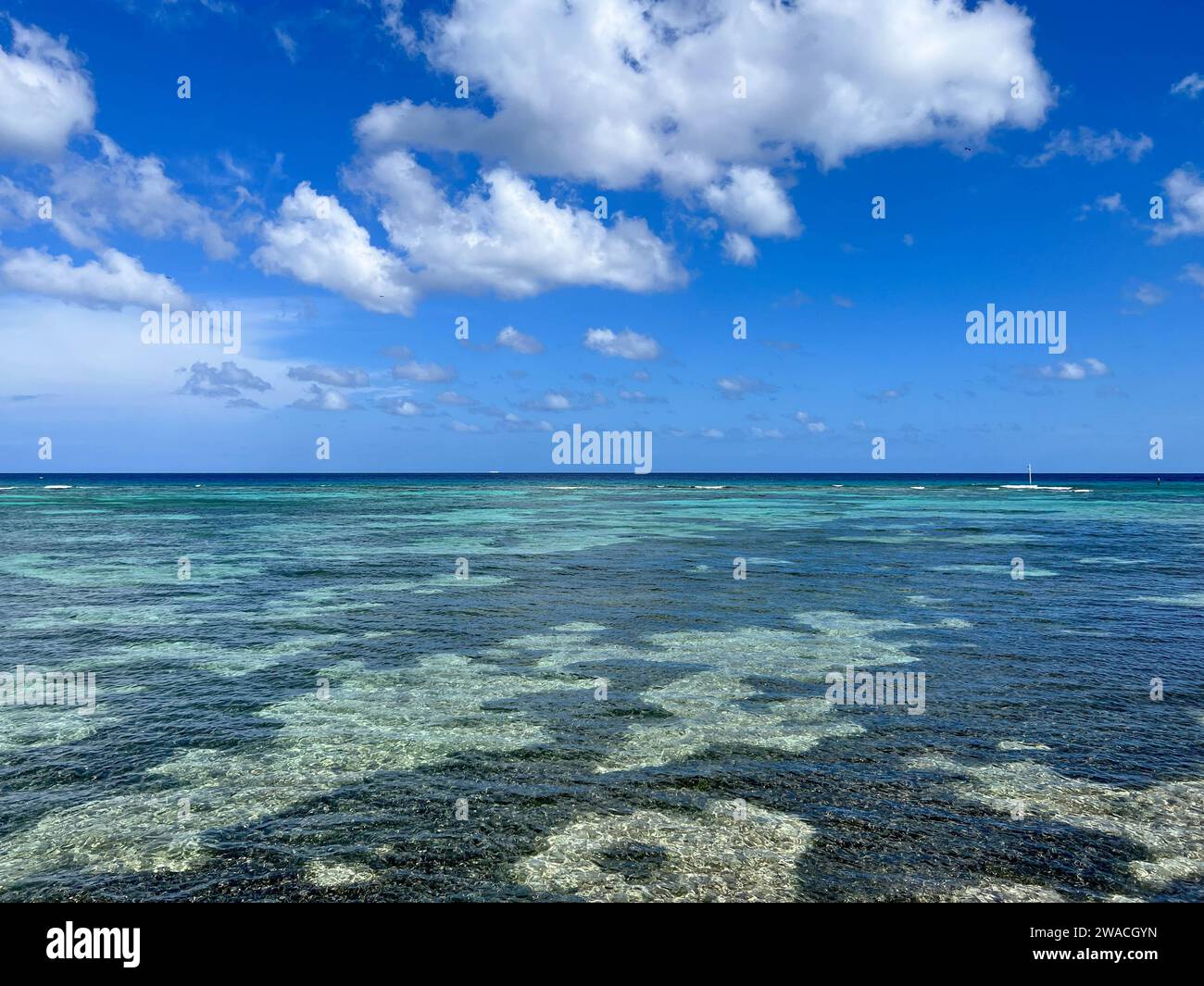 The reef off of the north side of Cayman Islands on a beautiful sunny ...