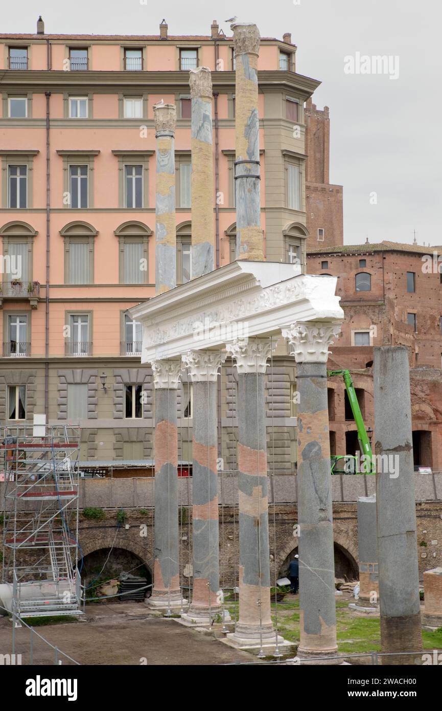 Rome, Italy. 3rd Jan, 2024. The superimposed columns and the portion of ...