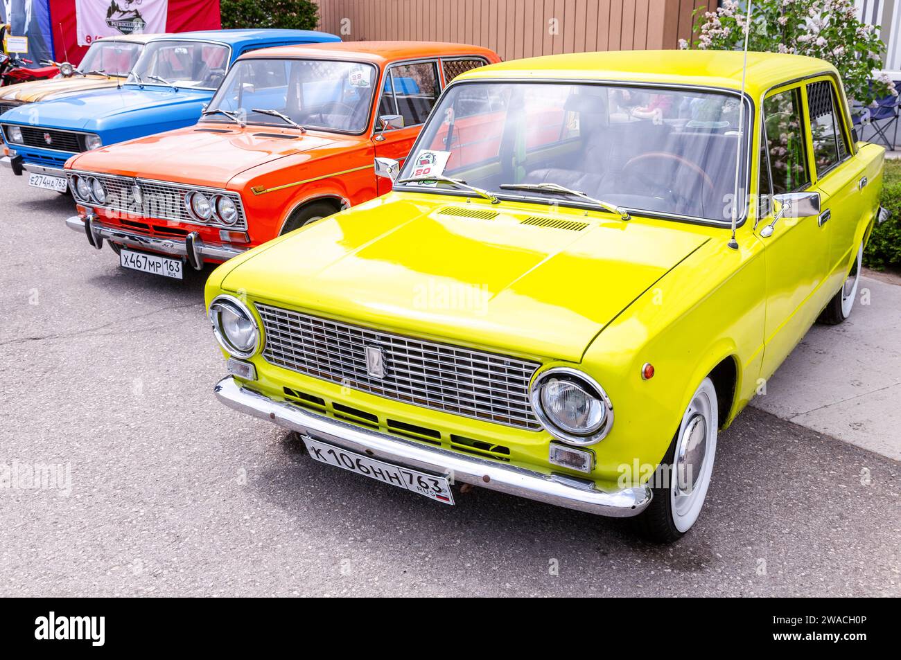 Samara, Russia - May 14, 2023: Vintage Russian automobile Lada-2101 and ...