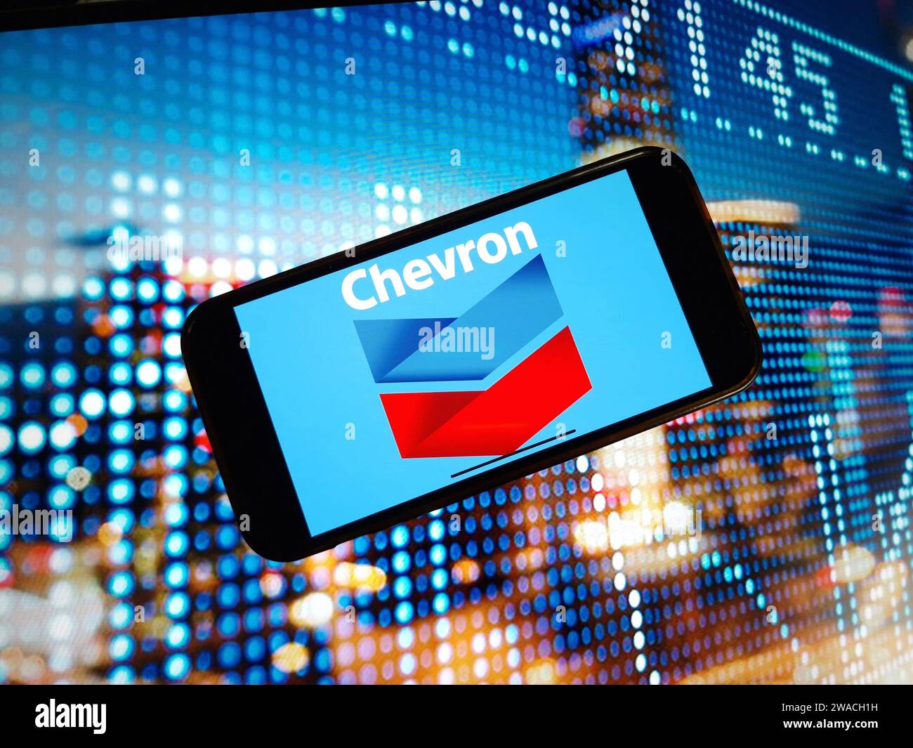 Konskie, Poland - January 03, 2024: Chevron Corporation company logo ...