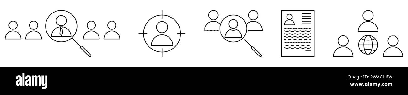 Set of best job candidates icons. Concept of find employer. Vector ...