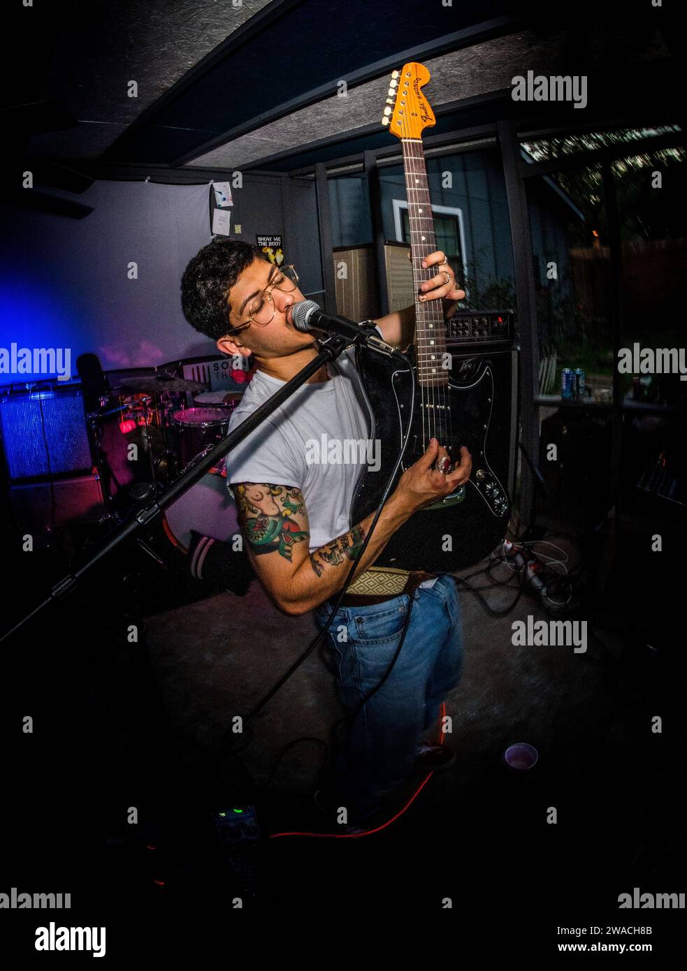 The band DIE SPITZ performs at the FarOut Lounge, Austin, Texas Stock ...