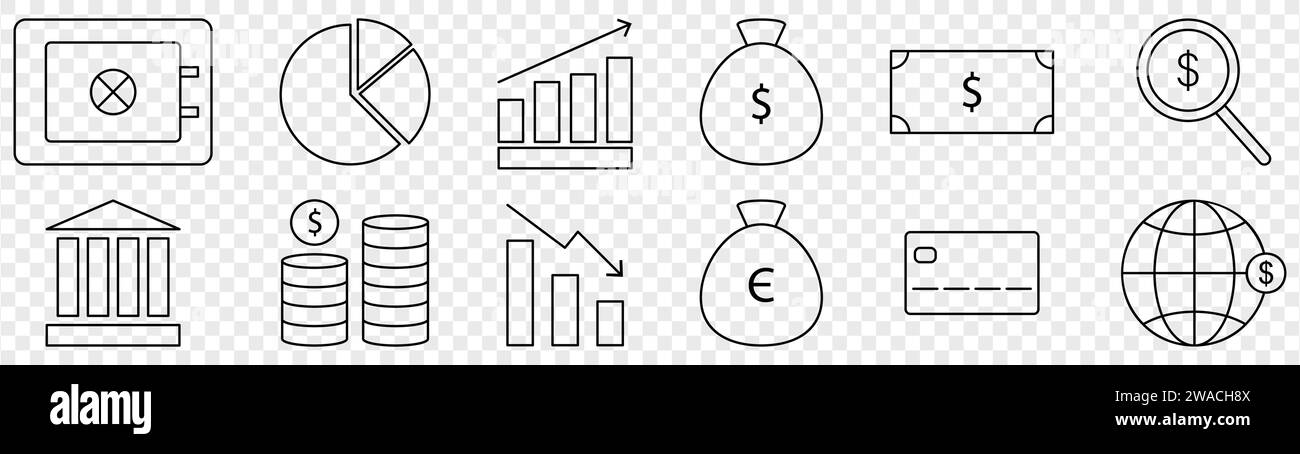 Set of business and finance line icons. Vector illustration isolated on ...