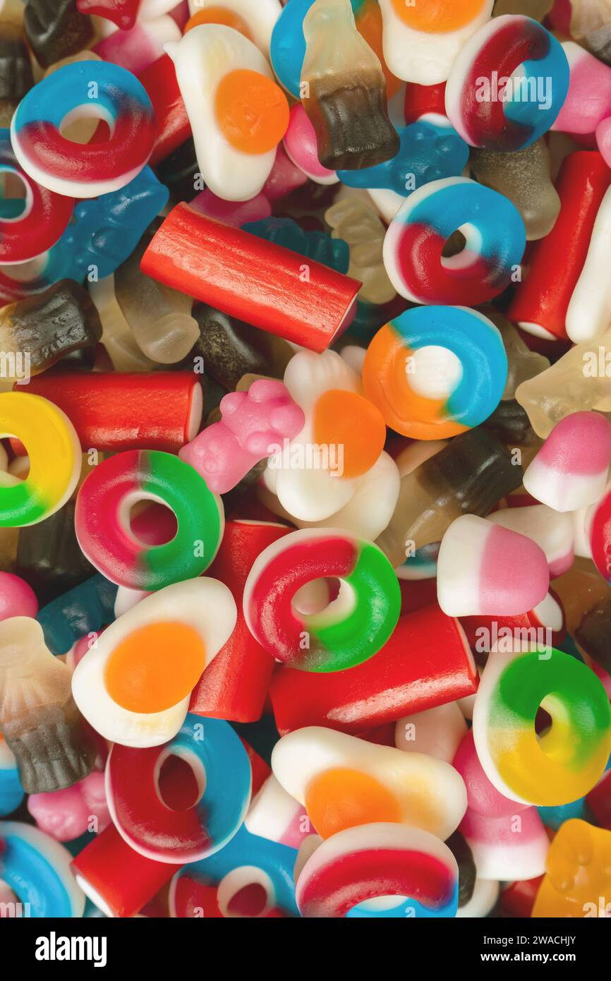 Assortment delicious candies closeup hi-res stock photography and ...