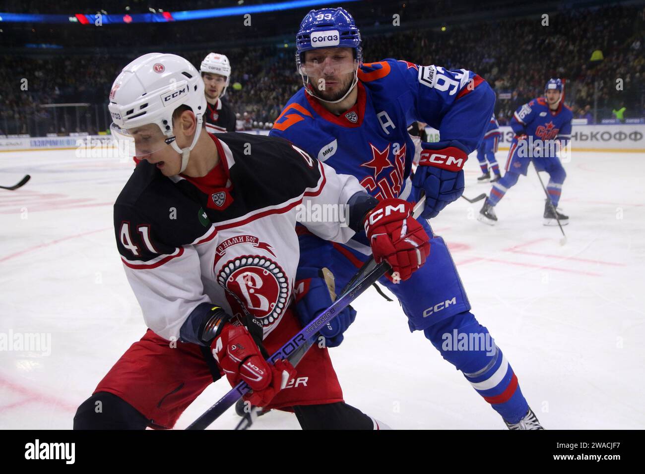 Saint Petersburg, Russia. 03rd Jan, 2024. SKA Hockey Club player ...