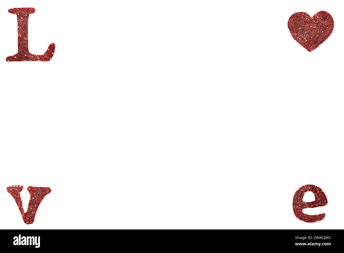 The word Love consists of beautiful, shiny letters on a white ...