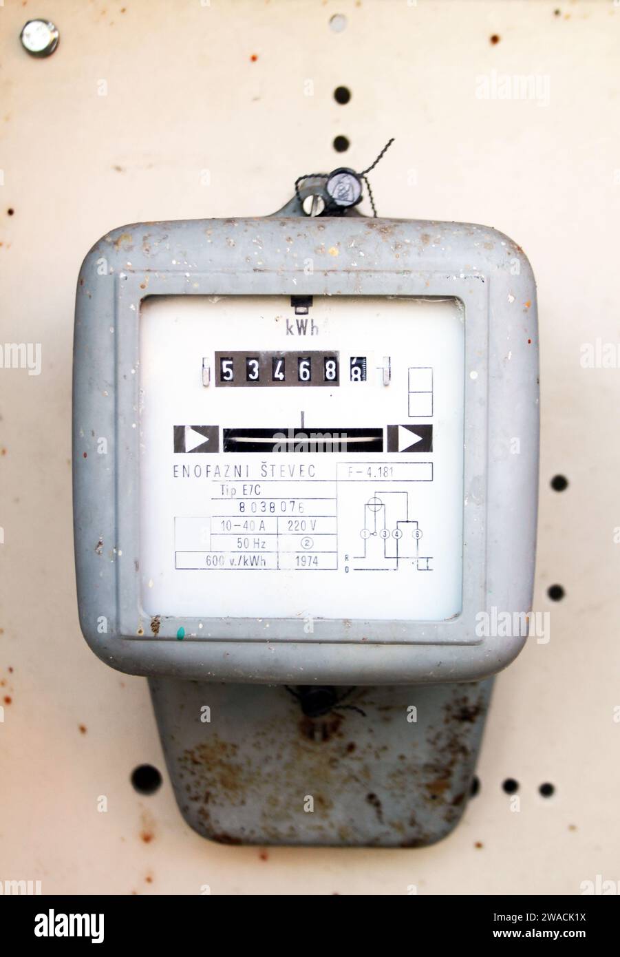 Analog electric power meter Stock Photo - Alamy