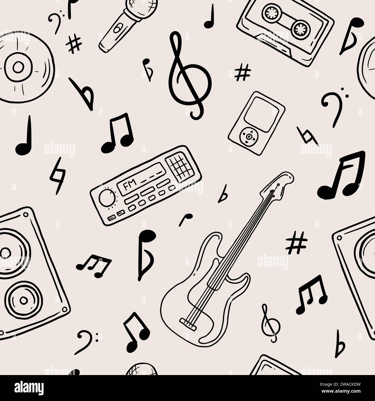 Seamless vector pattern for gift paper with musical instruments ...