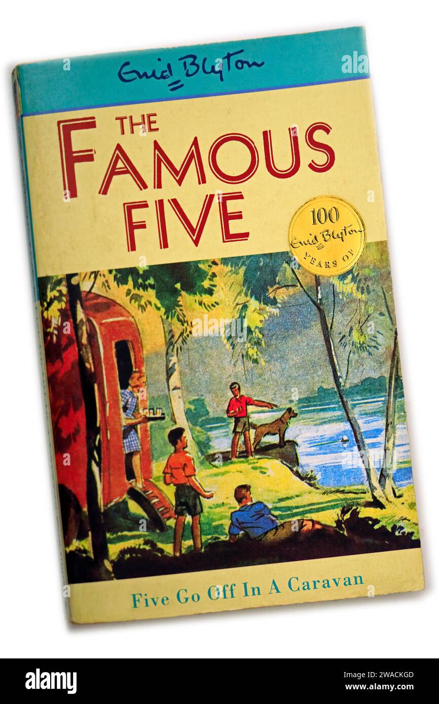 Five go off In A Caravan by Enid Blyton. Famous Five paperback on white ...