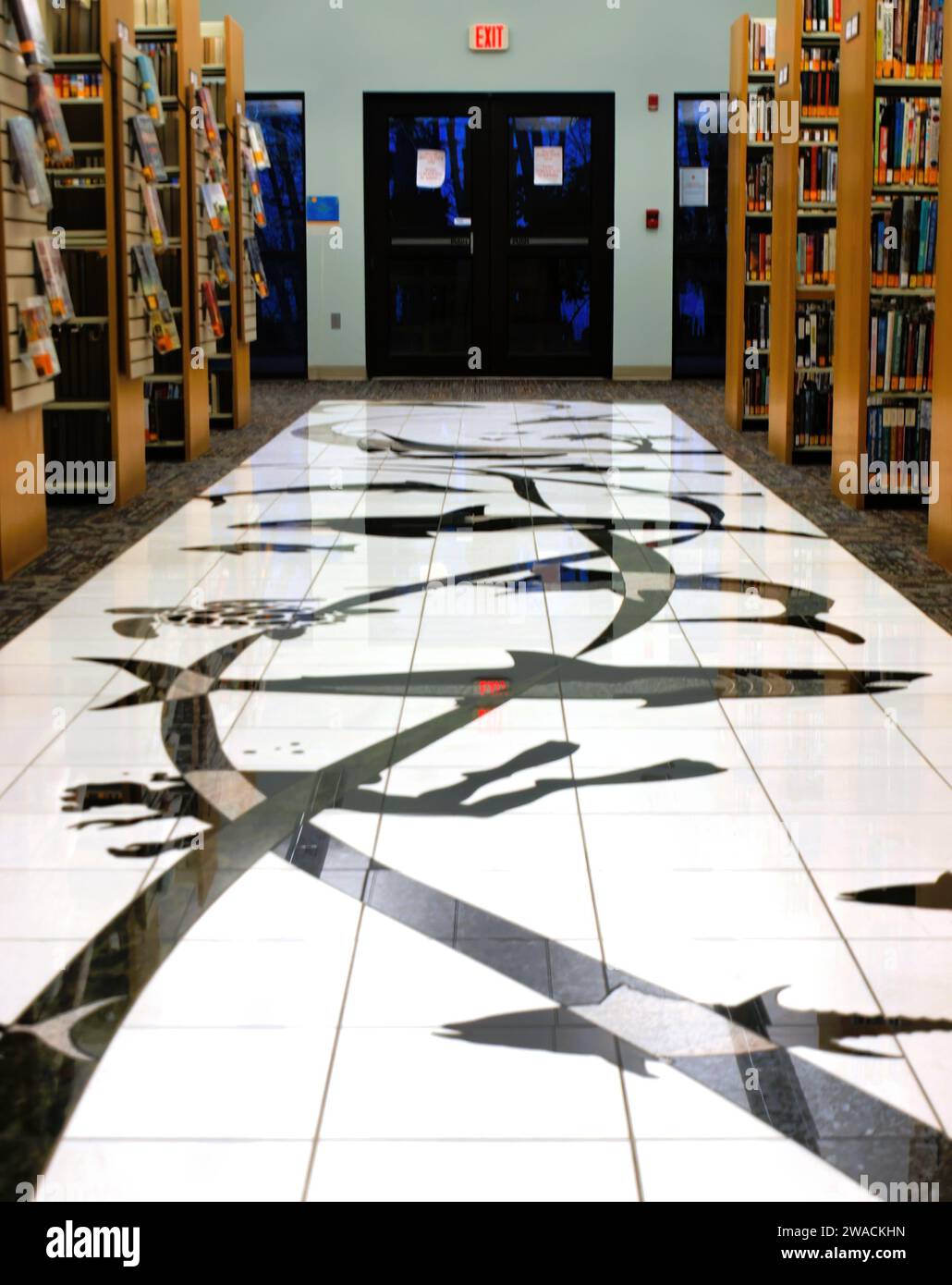 Vertical of pattern floor at Orange Beach, Alabama public library Stock ...