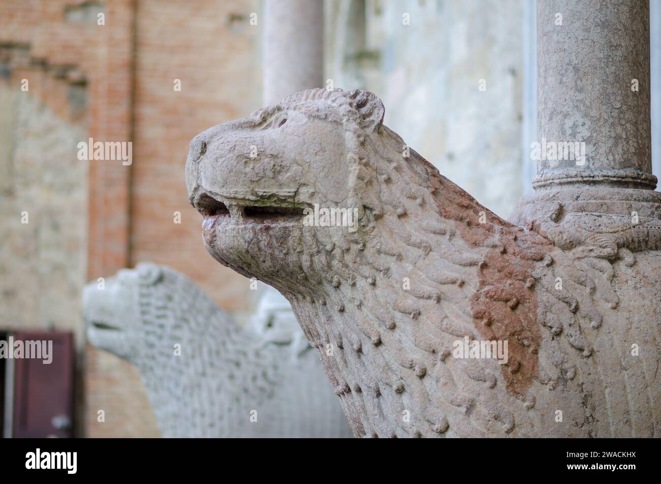 stylophore lion, sculptural detail of the architectural complex of the ...