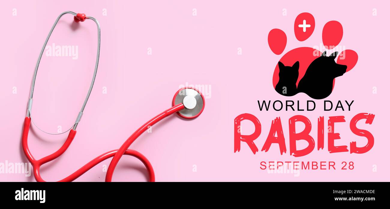 Awareness banner for World Rabies Day with stethoscope Stock Photo - Alamy