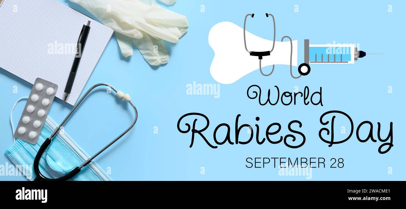Awareness banner for World Rabies Day Stock Photo - Alamy
