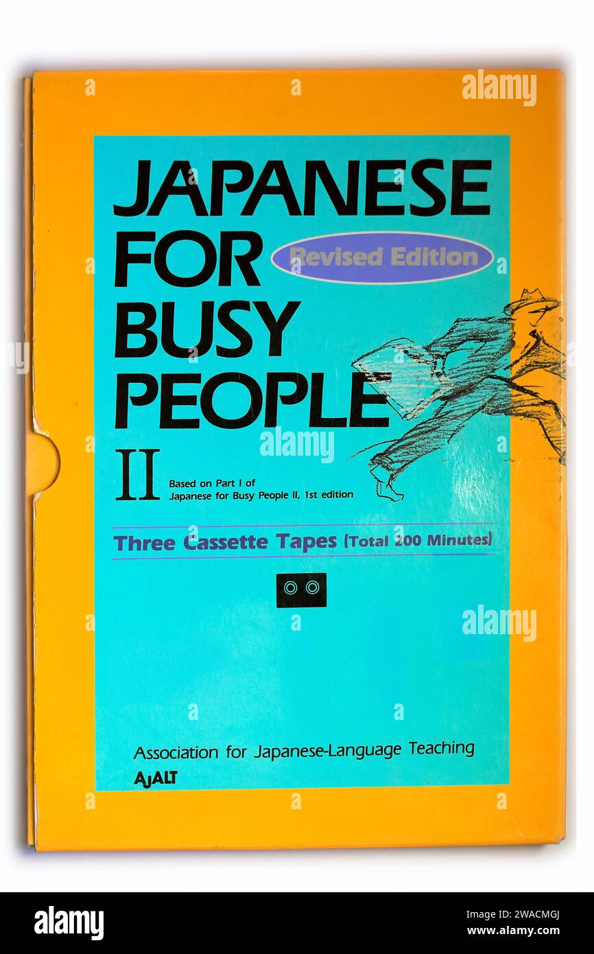 Japanese For Busy People part 2. Three Cassette Tapes box set on white ...