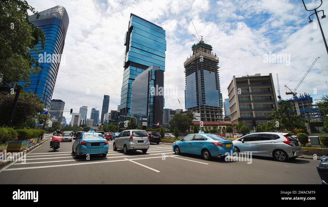 Road traffic of Jakarta, the capital of Indonesia Stock Photo - Alamy