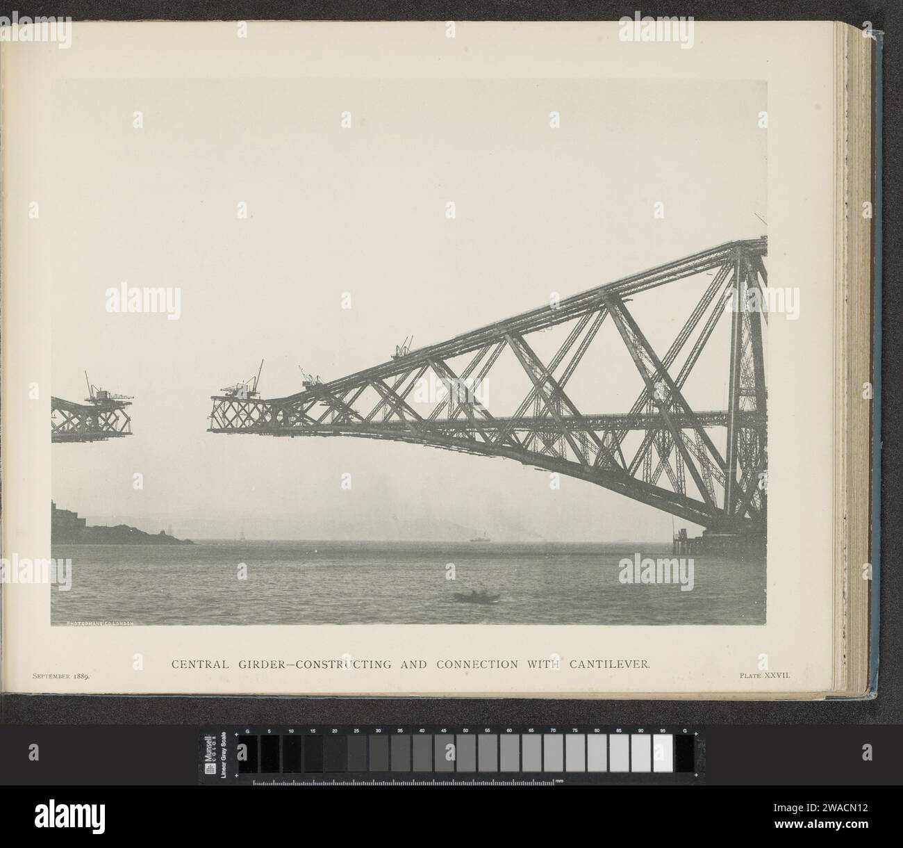 Central girder-constructing and connection with cantilever, 1889 ...