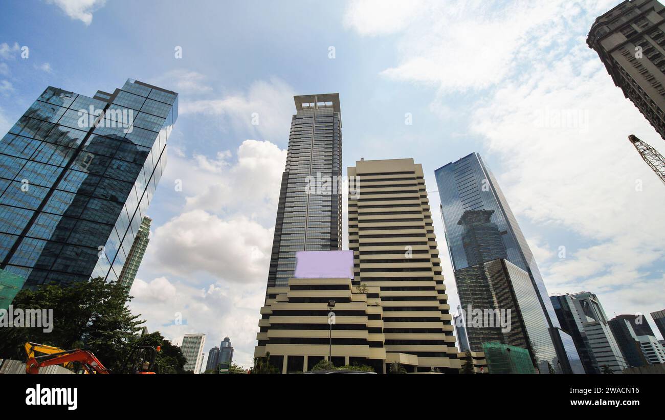 The streets of the skyscrapers of Jakarta, the capital of Indonesia ...