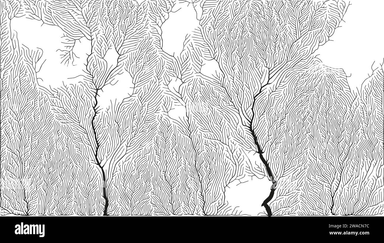 Growth pattern. Generative branching structure. Organic net of vessels ...