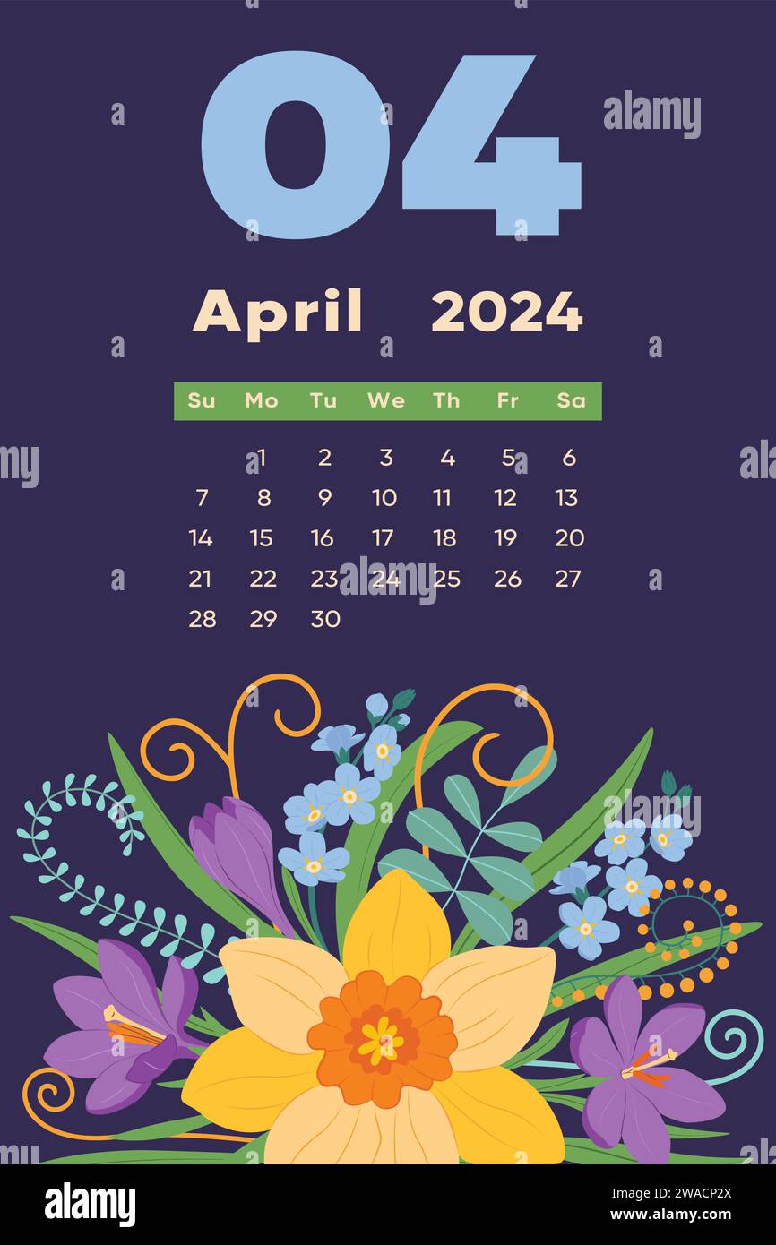 Colorful April 2024 Calendar