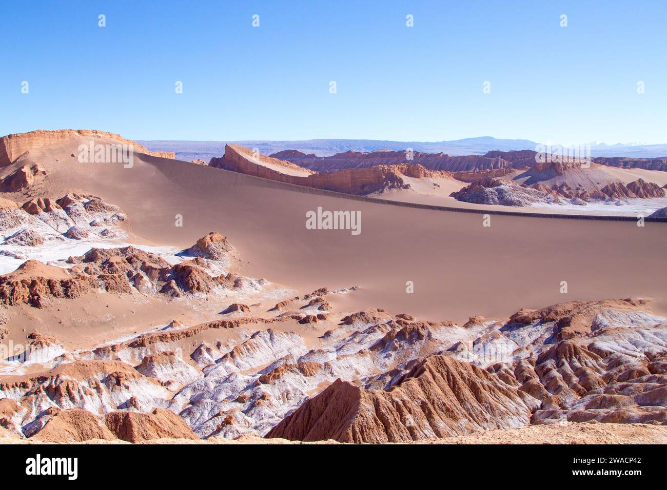 Valley of the Moon landscape, Chile. Chilean panorama. Valle de la Luna ...