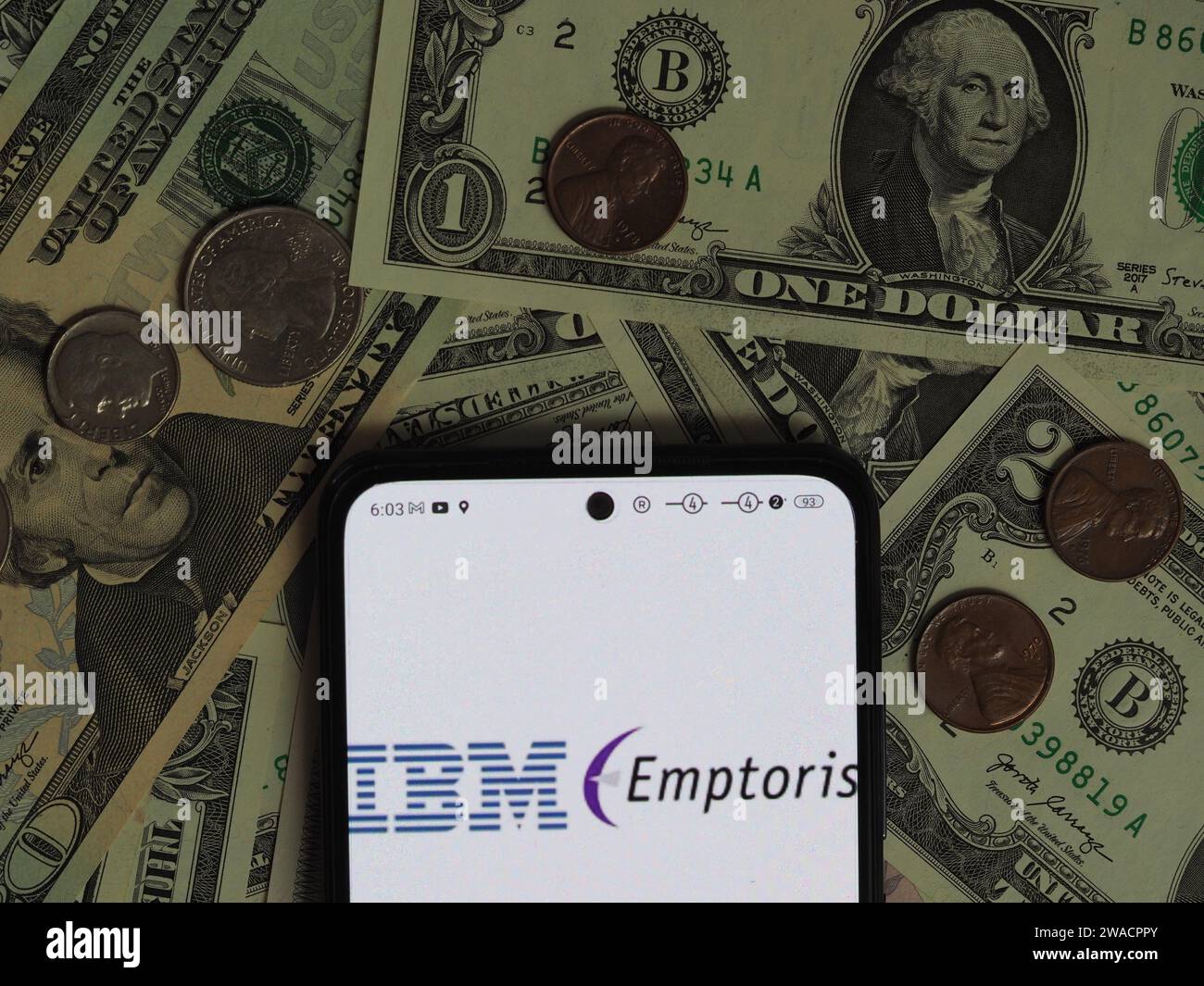 Bavaria, Germany - January 3, 2024: In this photo illustration, a IBM ...