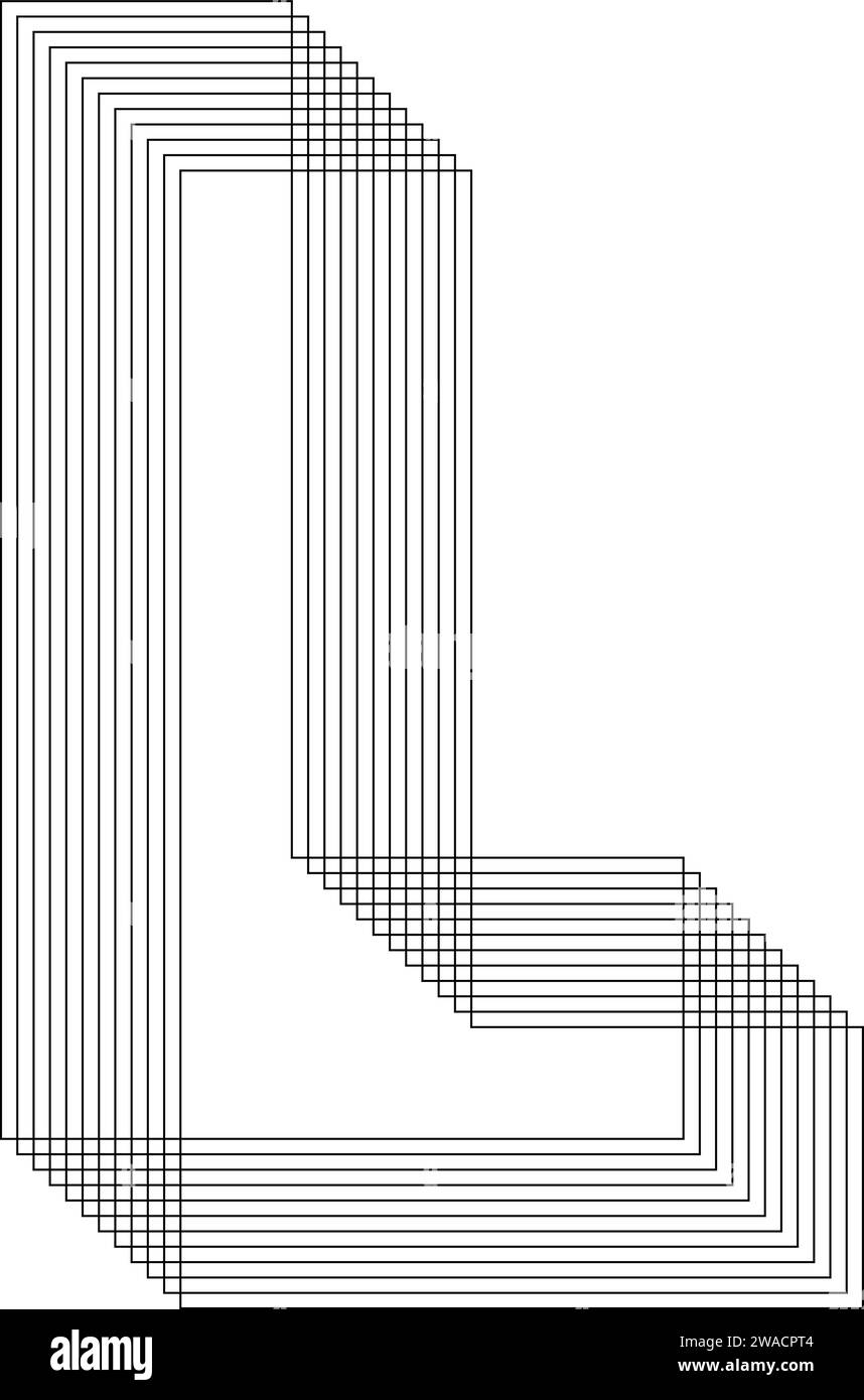 L Letter logo design element. 3D Geometric letter. Streetwear stile ...