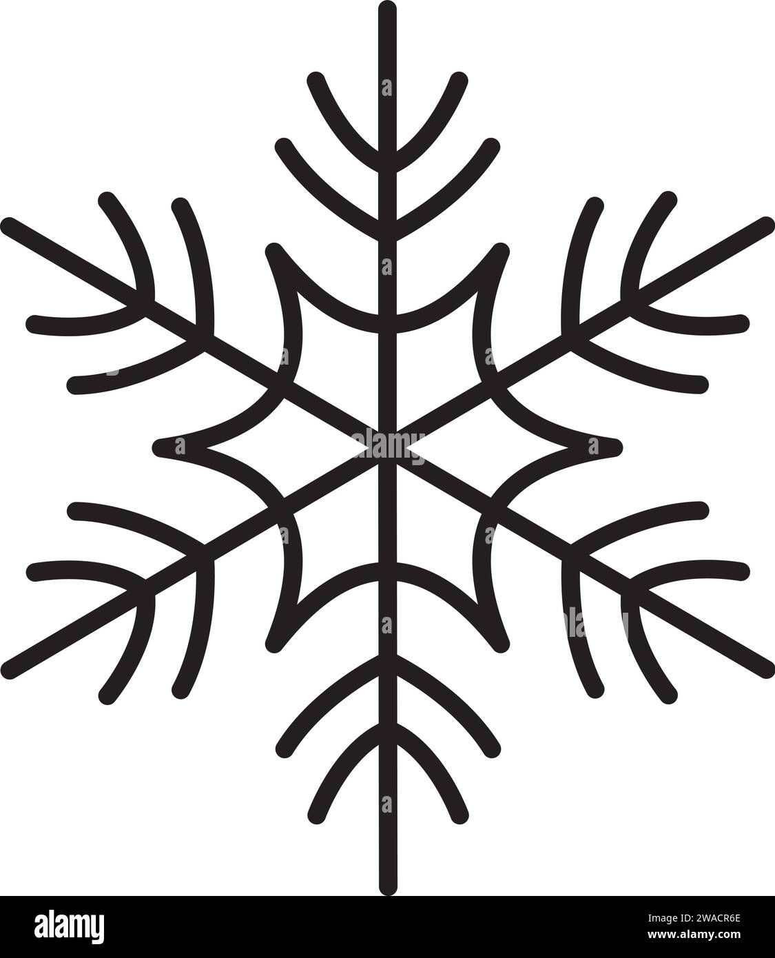 Cute snowflake isolated on white background. Flat snow icons ...